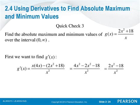 Using Derivatives To Find Absolute Maximum And Minimum Values Ppt