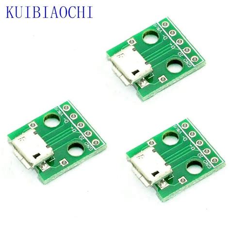 10 개몫 마이크로 Usb To Dip 어댑터 5 핀 암 커넥터 B 유형 Pcb 변환기 브레드 보드 Usb 01 스위치