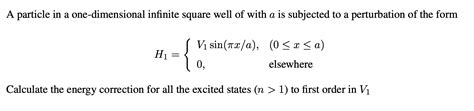 solved a particle in a one dimensional infinite square well