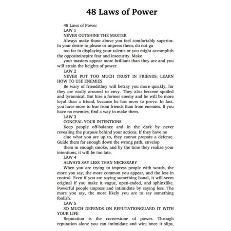 The 48 Laws Of Power De Robert Greene How The Game Of Power Works 476