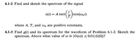 Solved Find And Sketch The Spectrum Of The Signal Chegg