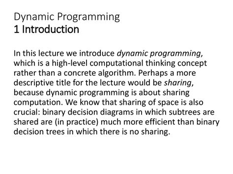 Dynamic Programming Lec 10 Online Presentation