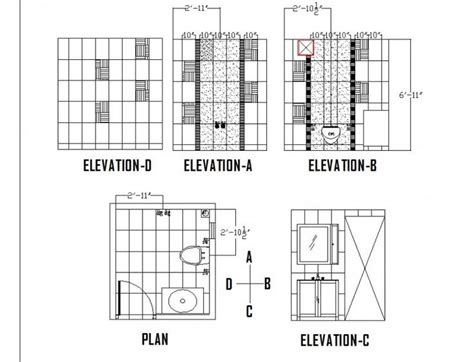 Sanitary Toilet Block Working Drawing In Dwg Autocad File Furniture Layout Working Drawing
