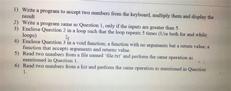 solved 1 write a program to accept two numbers from the