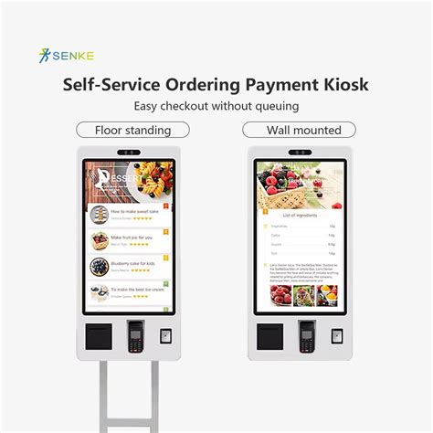 Restaurant Self Ordering Kiosk With User Friendly Touch Screen Interface Fast Food Self