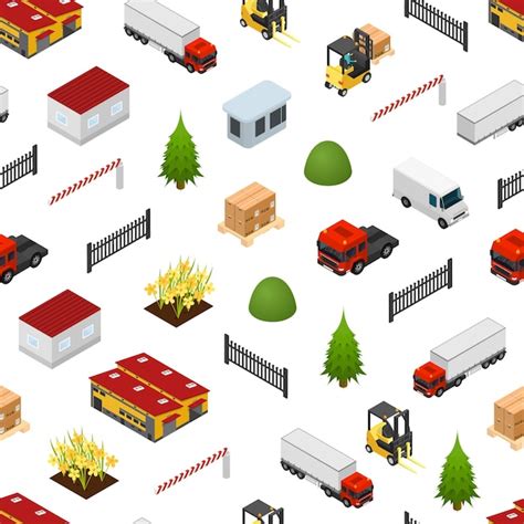 premium vector warehouse concept seamless pattern background