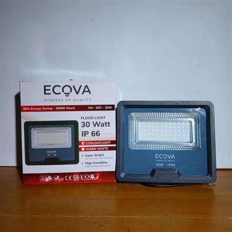Jual ECOVA Lampu Sorot LED 30W Floodlight Outdoor IP66 Cool Daylight 6500k Shopee Indonesia