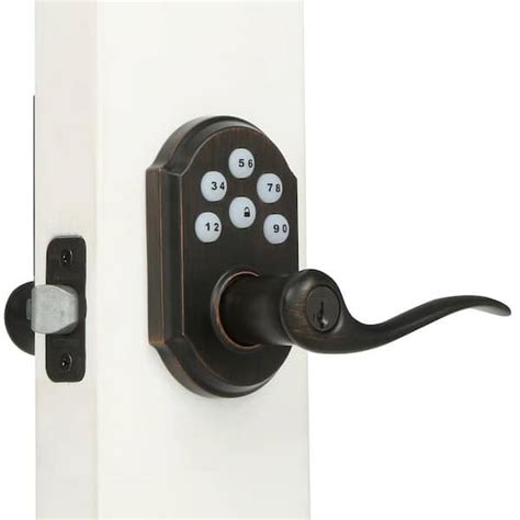 Kwikset Smartcode Venetian Bronze Keypad Electronic Tustin Door Lever Featuring Smartkey