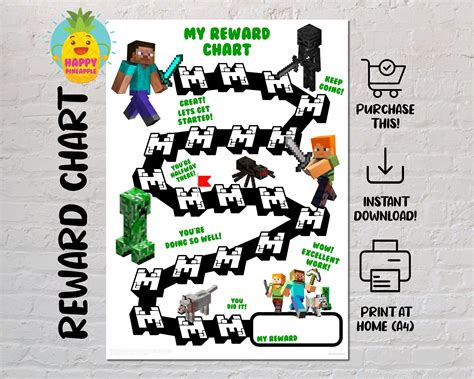 Editable Minecraft Behavior Reward Sticker Chart By Samantha Armes My Editable Minecraft Behavior Reward Sticker Chart By Samantha Armes My