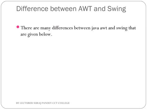 Basic Using Of Swing In Java Ppt Programming Languages Computing