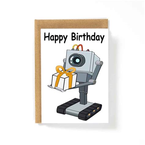 Butter Robot Happy Birthday Card Etsy