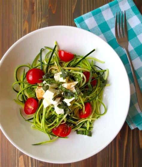 Zucchini Noodle Caprese Salad Frugal Nutrition