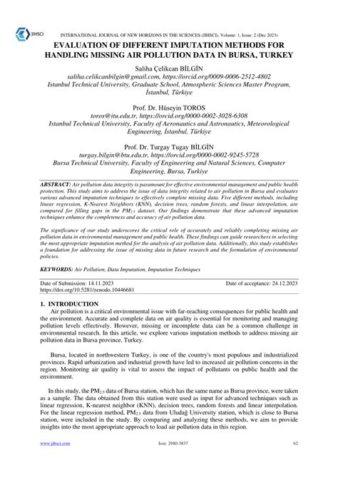 Pdf Evaluation Of Different Imputation Methods For Handling Missing