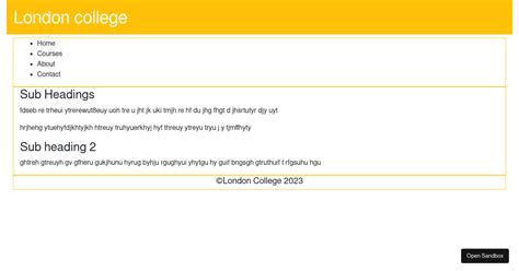 London College Bootstrap Layout Codesandbox