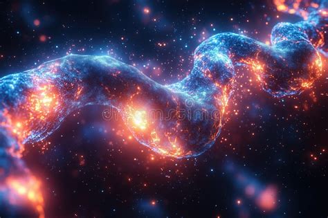 Glowing Neural Network, Human Brain, Synapse, Nerve Signal Connections, Scientific Data ...
