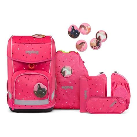 Ergobag Cubo Light Schoolbag Set 5 Teilig Urlaub Auf Dem Reitbärhof [202354] Sac Décole