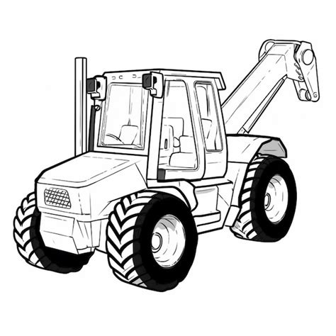 A Drawing Of A Large Tractor With A Large Front End Loader Generative