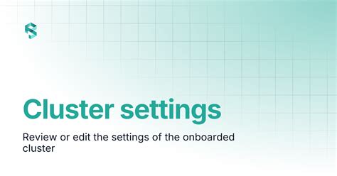 Cluster Settings Perfectscale