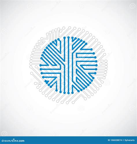 Vector Circuit Board Circle Digital Technologies Abstraction B Stock
