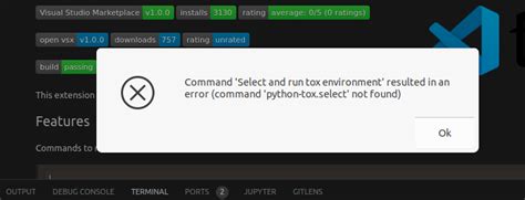 Launching With No Open File Command Python Tox Select Not Found