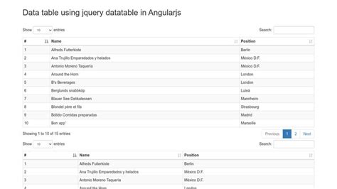 Datatable Using Jquerydatatable In Angularjs