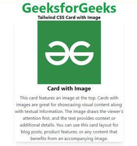 Tailwind CSS Cards GeeksforGeeks