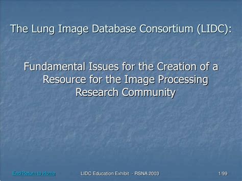 Ppt The Lung Image Database Consortium Lidc Powerpoint