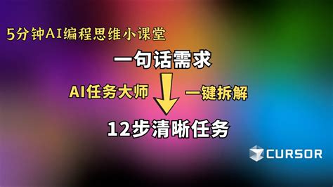 如何在cursor中将一句话产品需求拆解成清晰的任务清单？ youtube