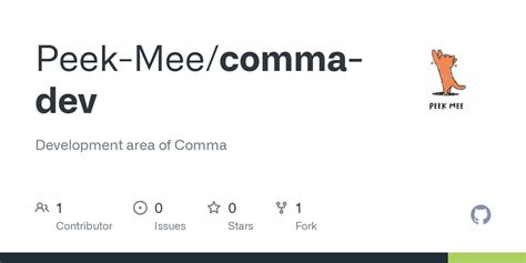 GitHub Peek Mee Comma Dev Development Area Of Comma