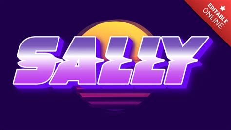 Sally | Retro Wave Font | Text Effect Generator