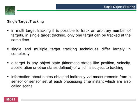 Single Object Filtering Single Target Tracking Ppt