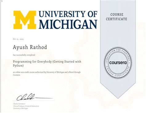 ayush rathod on linkedin coursera python universityofmichigan