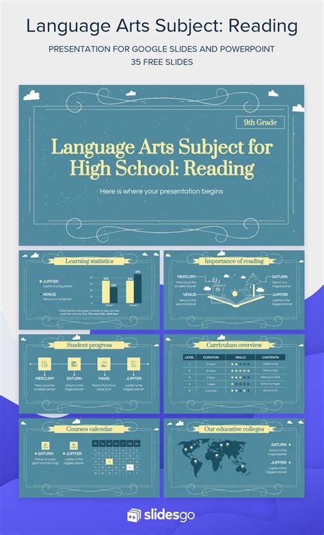language arts subject background for powerpoint presentation