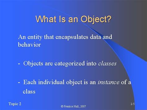 Topic Introduction To Object Orientation ObjectOriented Systems
