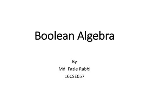 5 Boolean Algebra Ppt