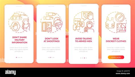 Actions During War Red Gradient Onboarding Mobile App Screen Stock Vector Image And Art Alamy