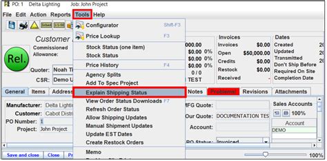 Using The Explain Shipping Status Tool Ingen Software