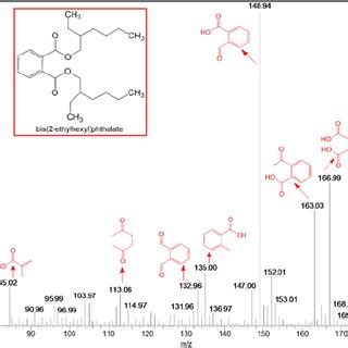 GC MS Spectra And Fragmentation Patterns Of Bis 2 Ethylexyl Phatalate Download Scientific Diagram