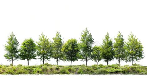 High Definition Treeline On White Background Stock Illustration