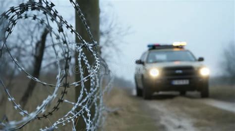 Passage Frame Wired Barrier Migrant Path Exile Warning Forbidden Stretch Refugee Plight