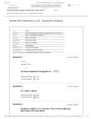 Review Test Submission Q Asymptotic Notation Pdf Review Test Submission
