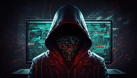 premium photo hacker typing computer cyber terrorism the image of