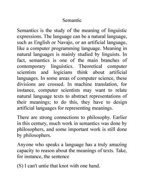 Semantics In The Field Of Linguistics Semantic Semantics Is The Study