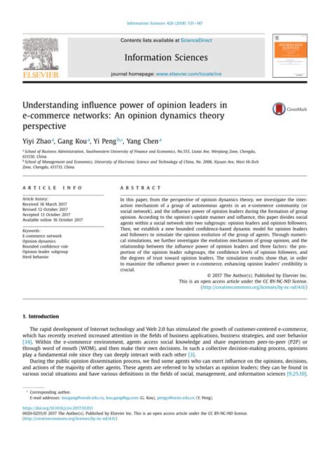 pdf understanding influence power of opinion leaders in e commerce networks an opinion