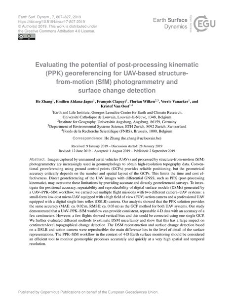 pdf evaluating the potential of post processing kinematic ppk