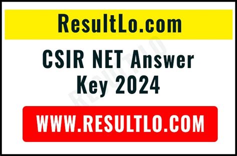 csir net answer key 2024