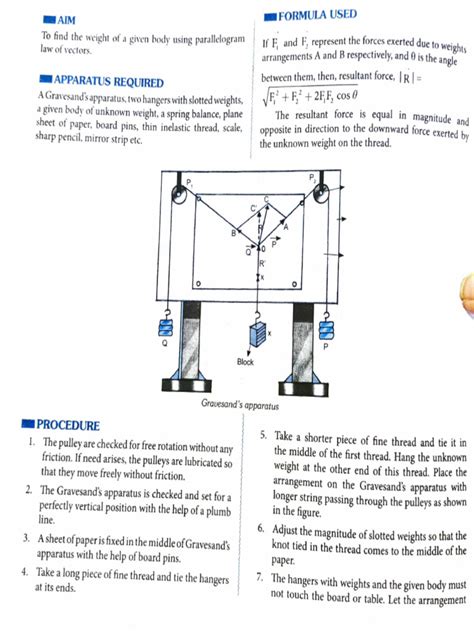 Parallelogram Law Of Vectors Pdf Force Weight
