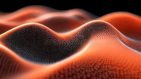 Abstract Orange Wave Particle Field Digital Art Stock Illustration Illustration Of Shape Wave