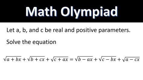 Math Olympiad Solve The Equation YouTube