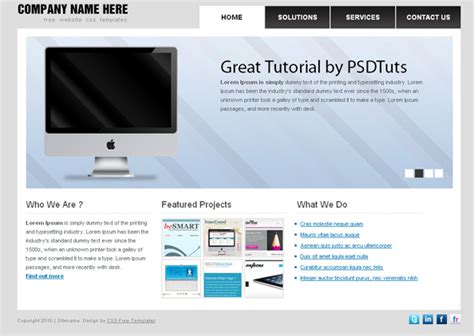 basic website css template with great slider carousel website css